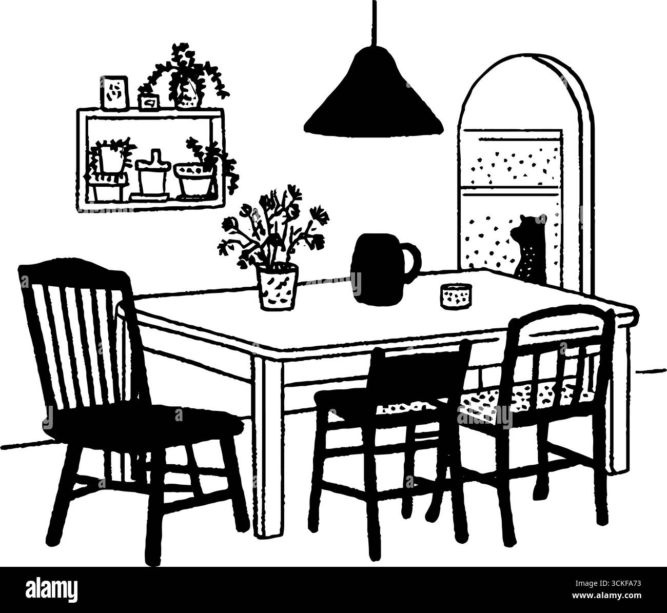 Modern minimalistic kitchen dining Cut Out Stock Images & Pictures - Alamy