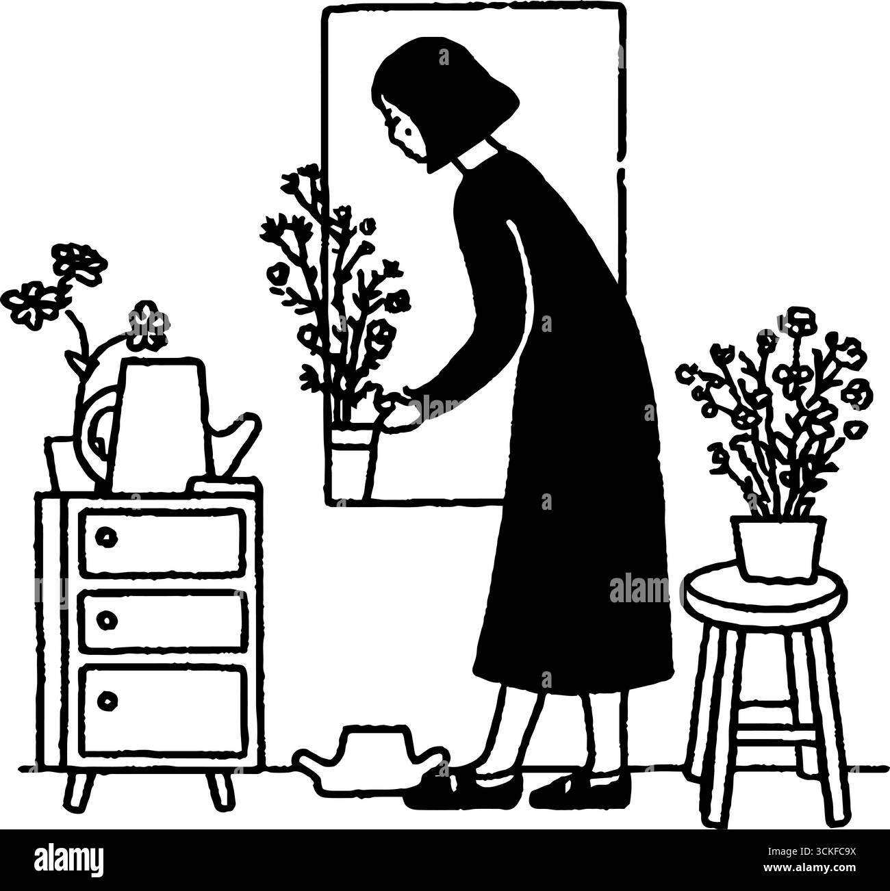 Charcoal art woman Stock Vector Images - Alamy