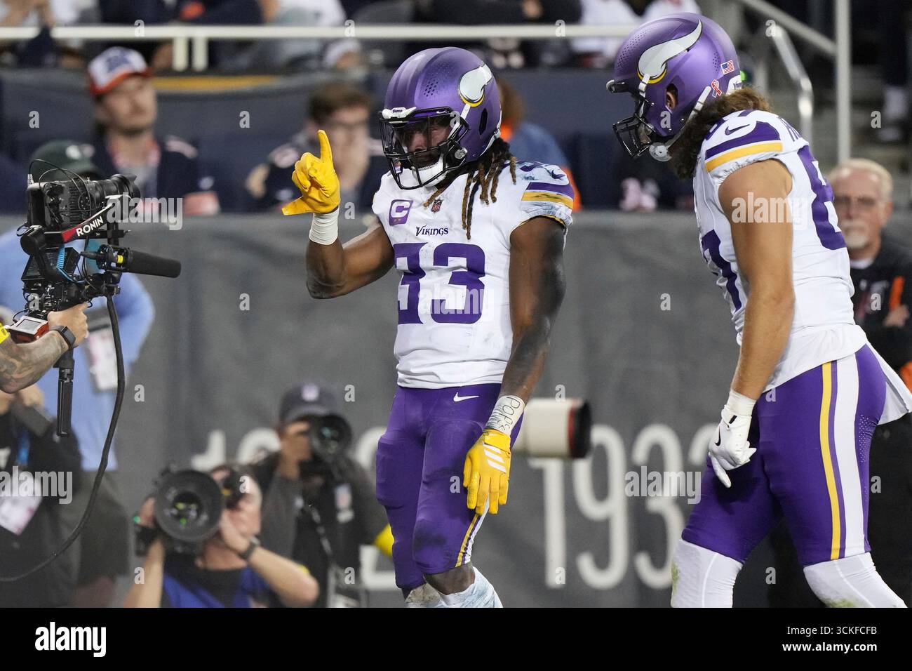 Minnesota Vikings running back Aaron Jones Sr. (33) celebrates after ...