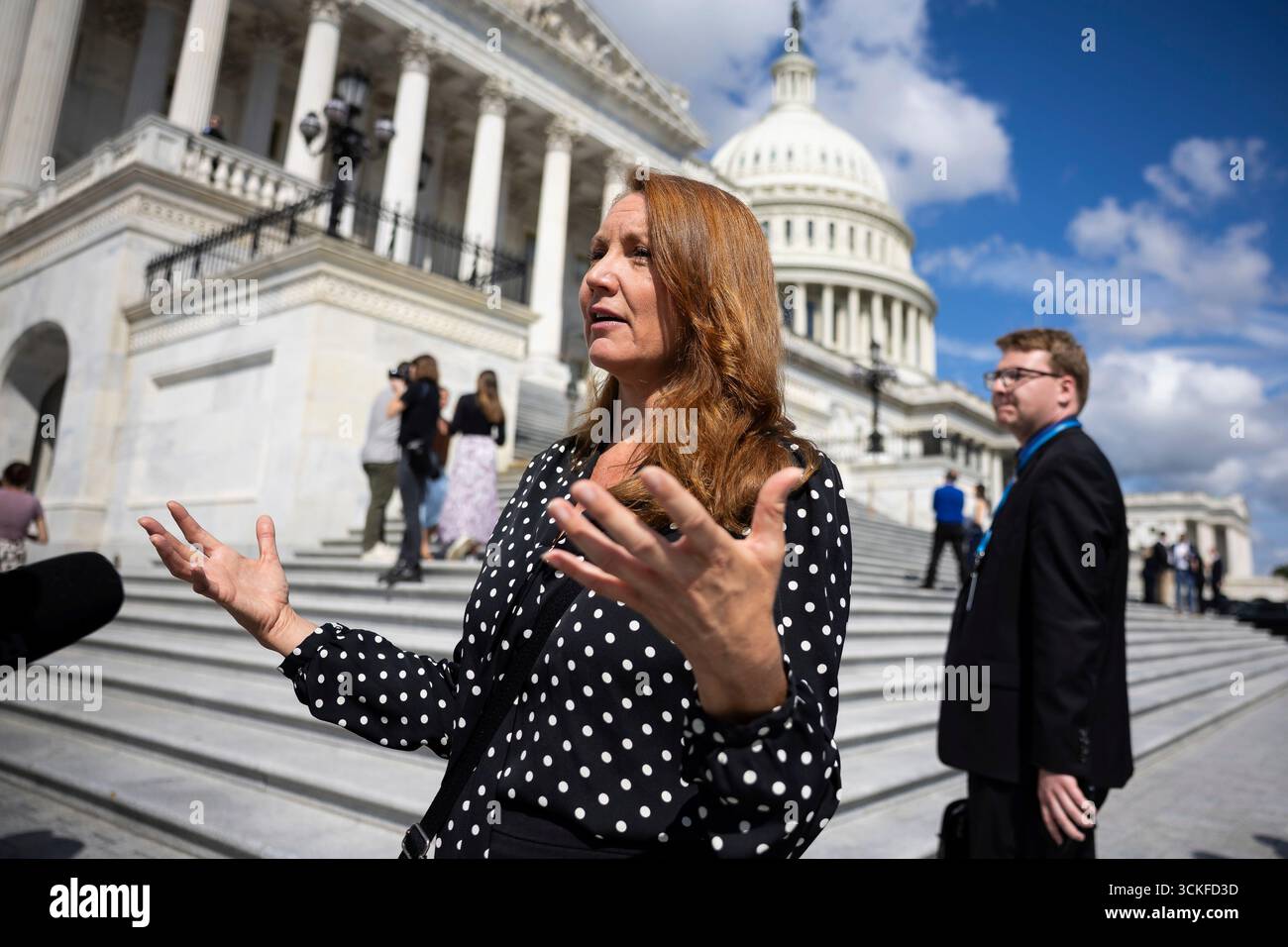 Rep. Melanie Stansbury (D-N.M.) speaks with reporters outside the U.S ...