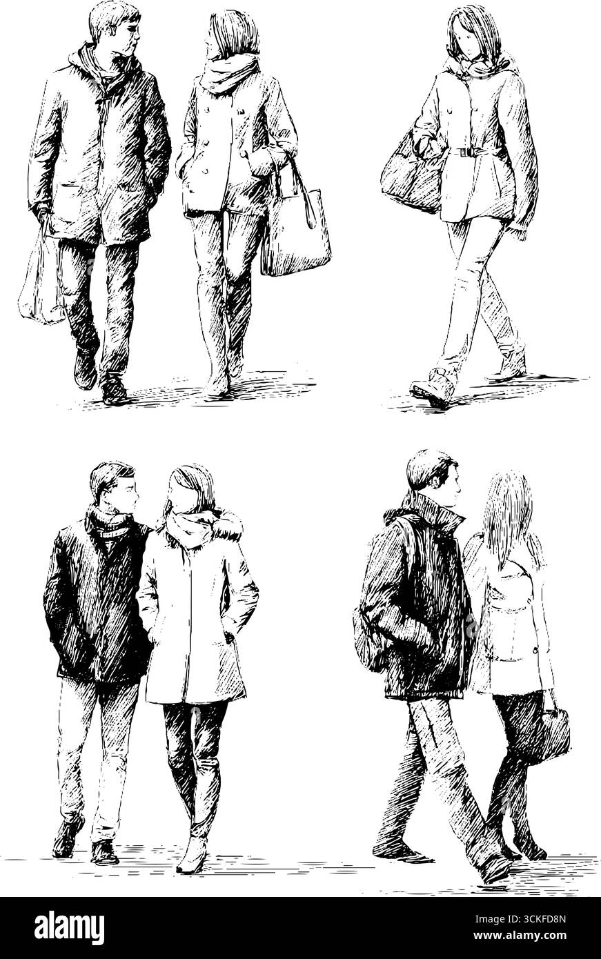 Coats drawing Stock Vector Images - Alamy