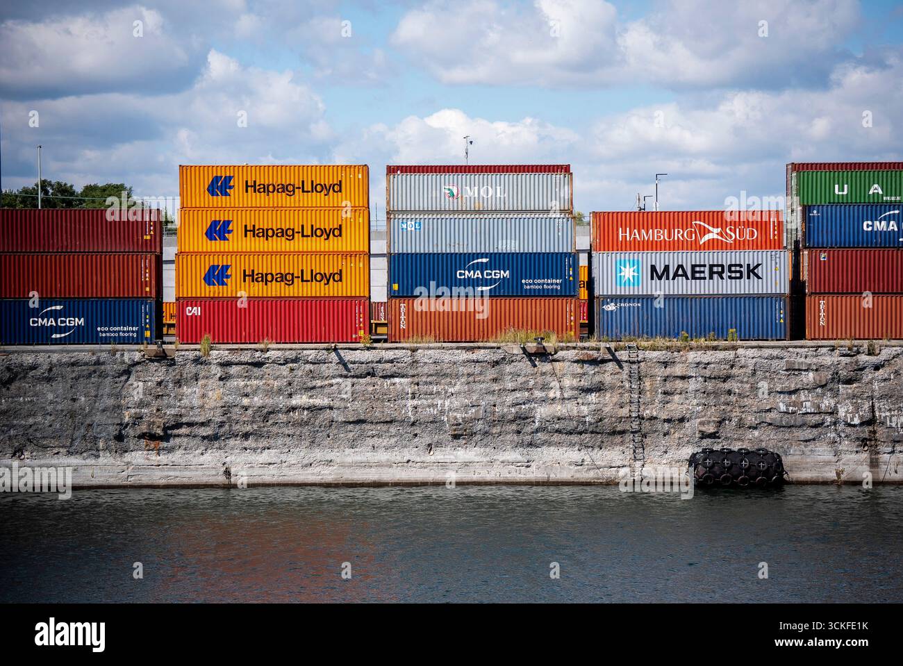 Shipping containers in the Port of Montreal are photographed in ...