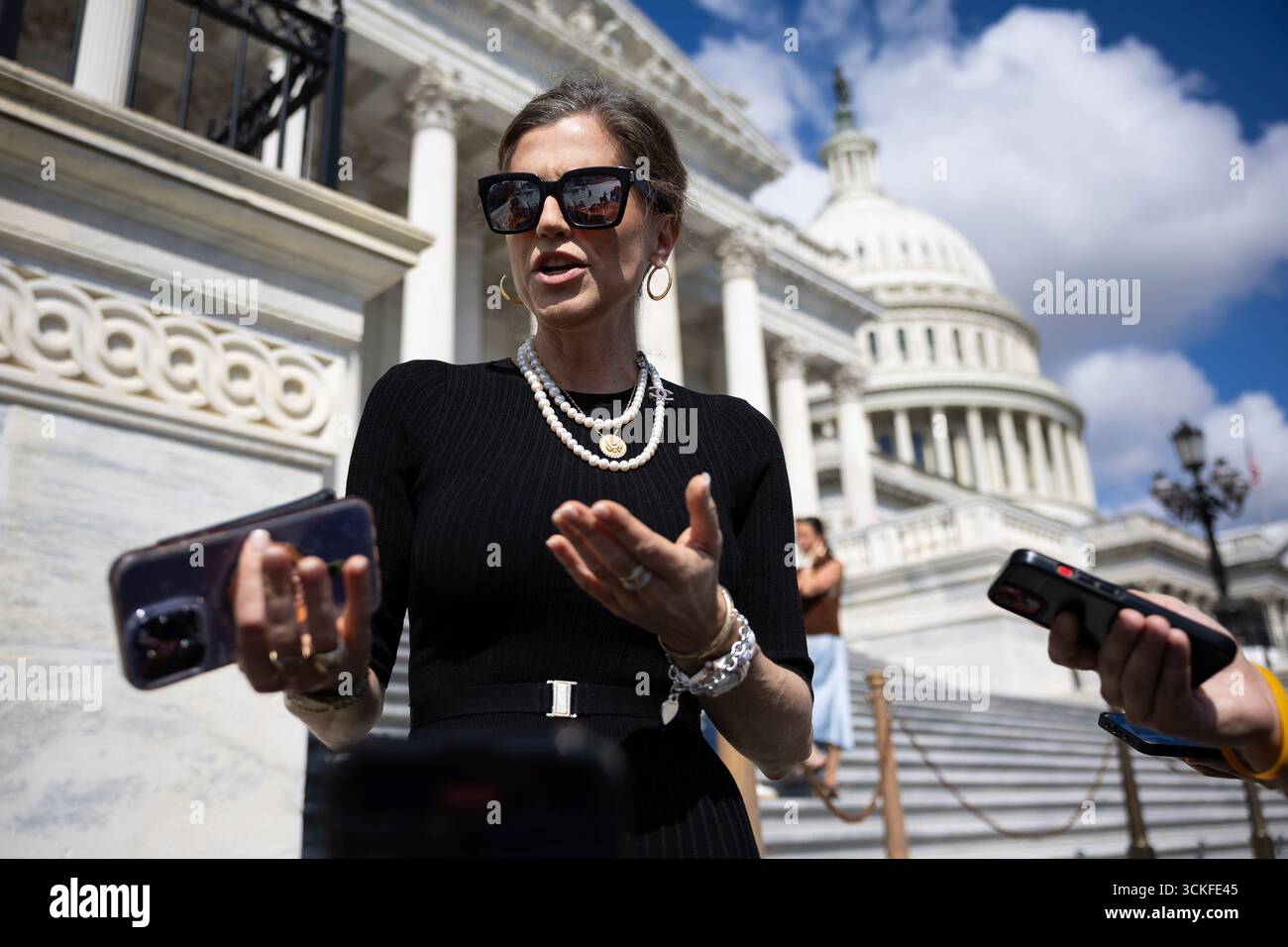 Rep. Nancy Mace (R-S.C.) speaks with reporters outside the U.S. Capitol Sept. 11, 2025. (Francis ...