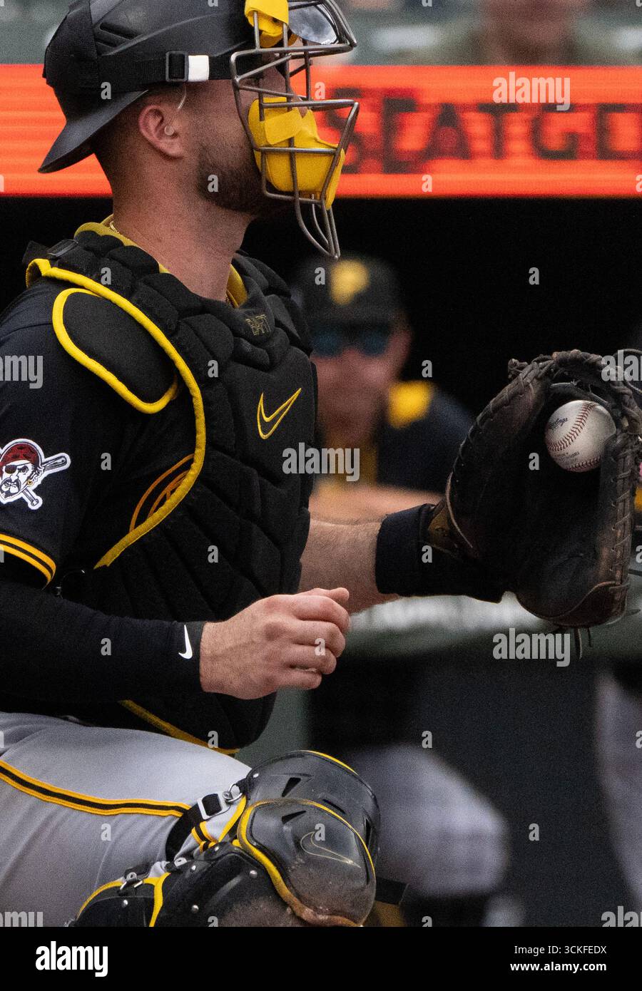 BALTIMORE, MD - SEPTEMBER 11: Pittsburgh Pirates catcher Joey Bart (14 ...