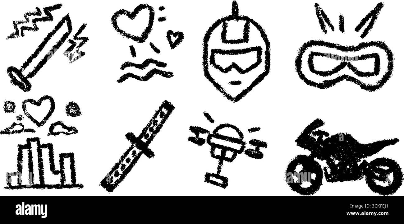 Cyberpunk design elements: neon sign and robot icons for futuristic ...