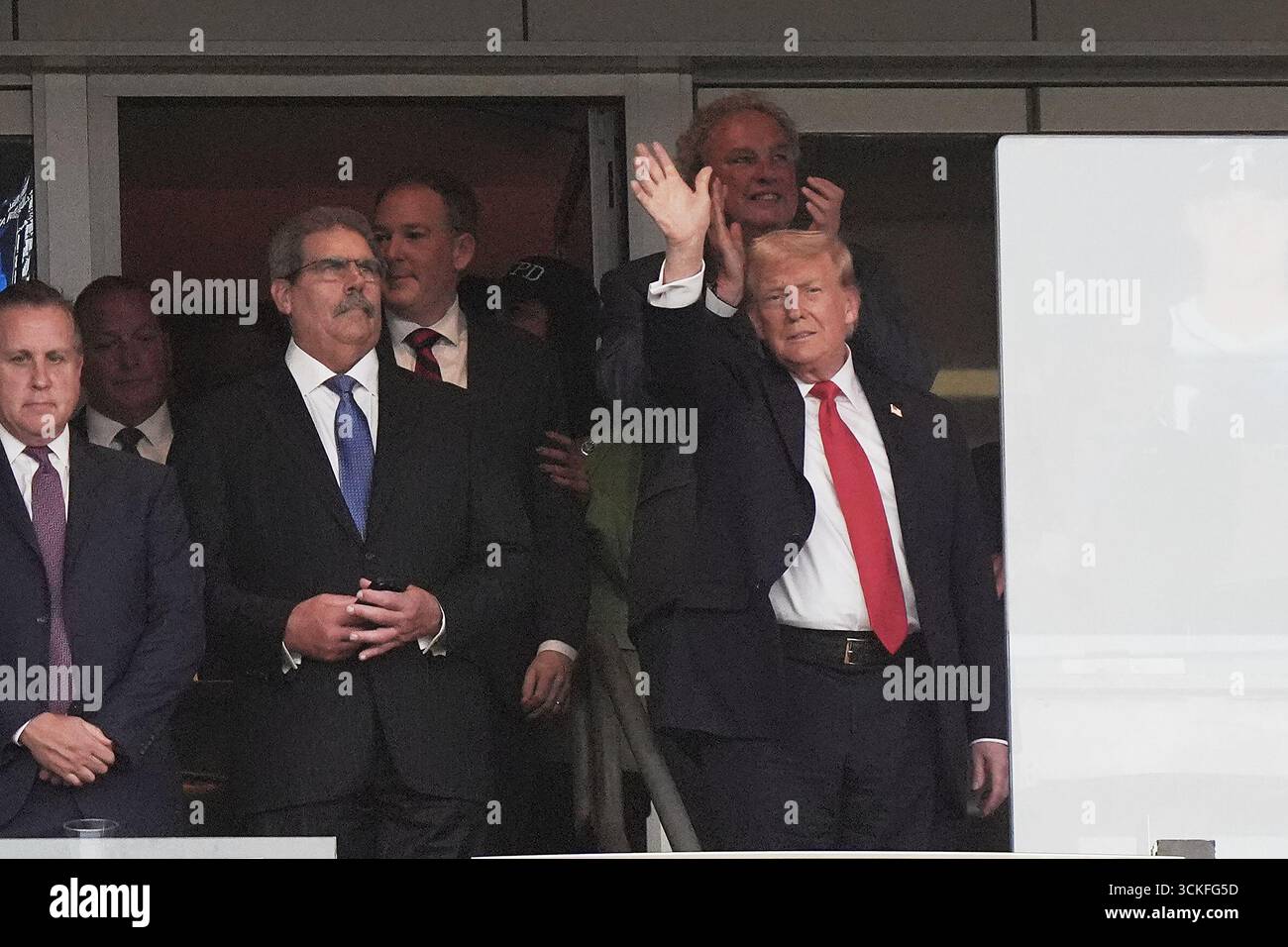 President Donald Trump arrives at Yankee Stadium before a baseball game ...
