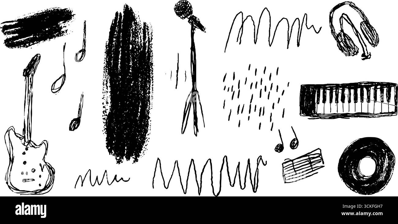 Musical notes symbols hand Stock Vector Images - Alamy