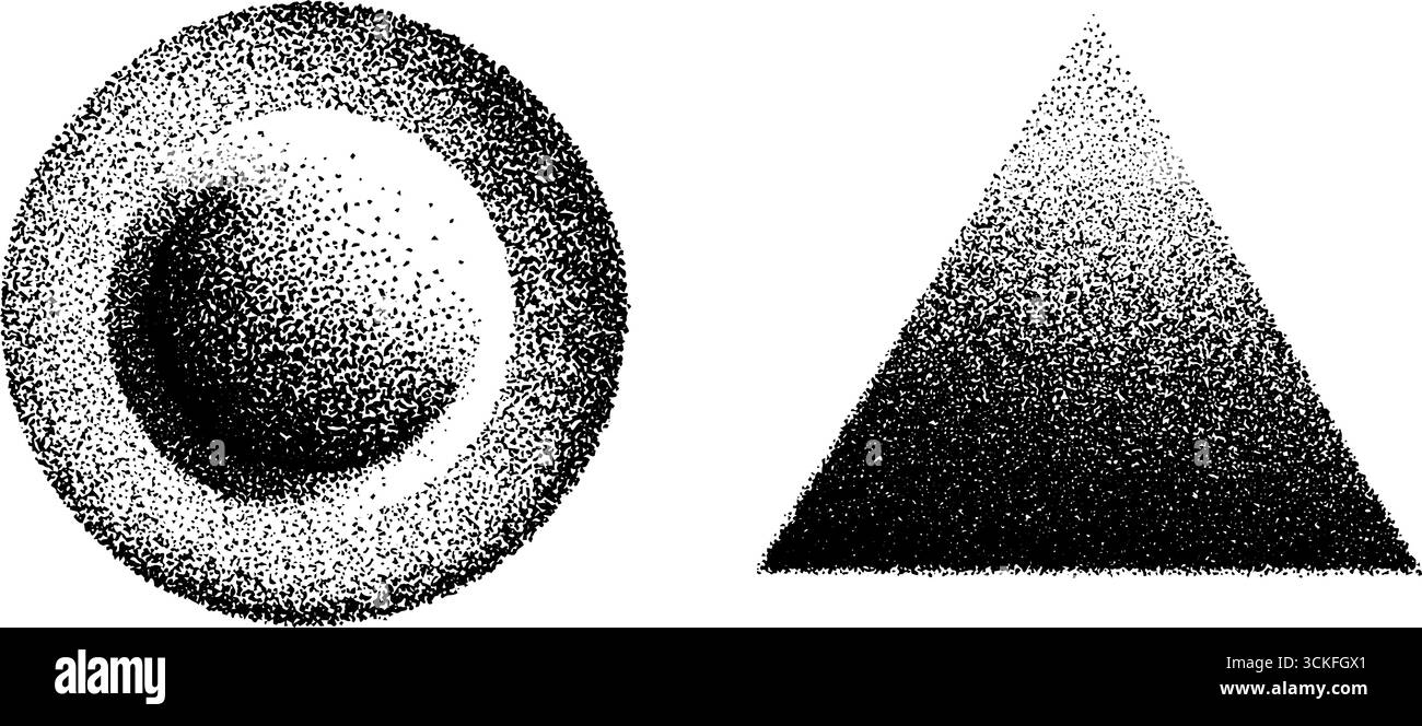 Stippling and dotwork art of circle and triangle patterns for design ...