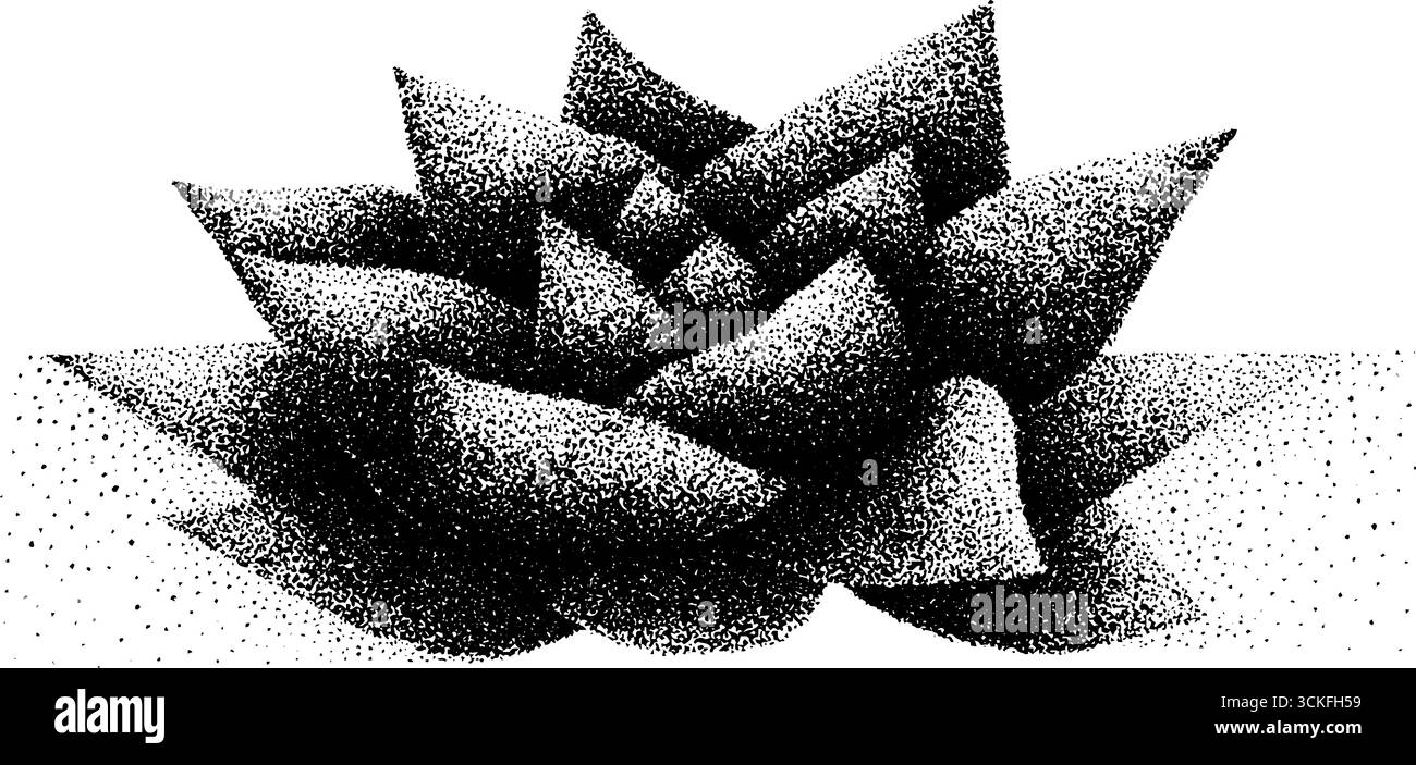 Abstract flower dotwork art with stipple gradation effect for design ...