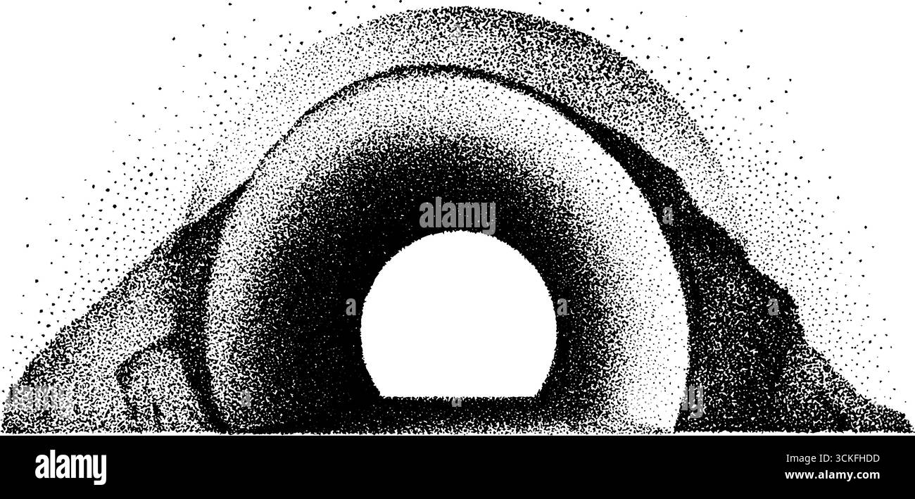 Optical illusion stipple dotwork design with vintage half tone effect ...