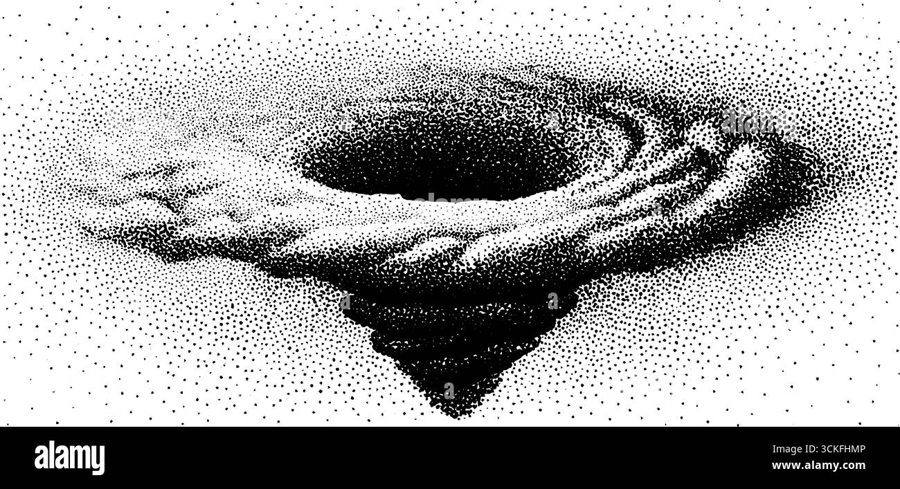 Abstract vortex design with stippling dotwork technique Stock Vector ...
