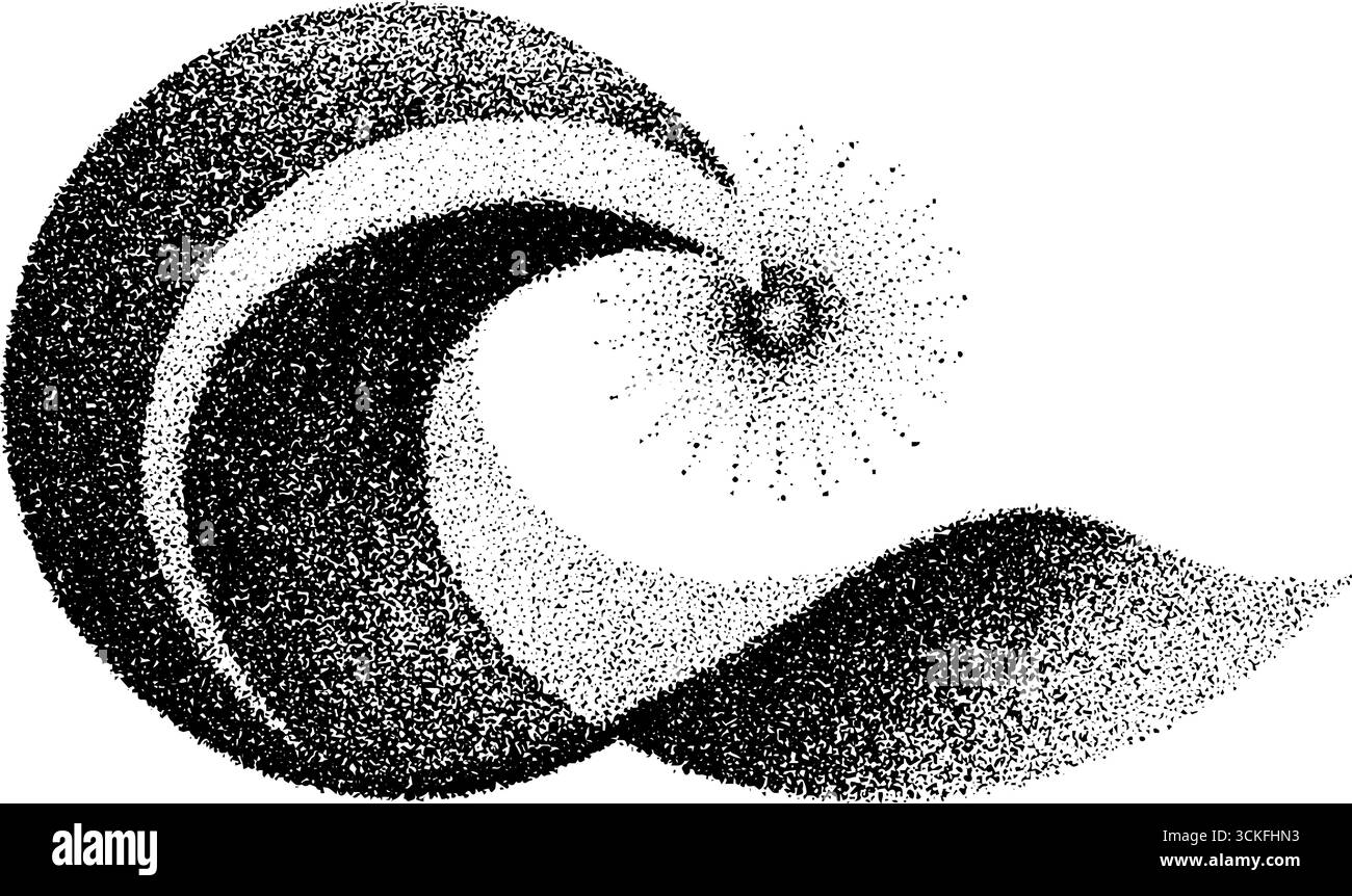 Abstract dotwork wave design hi-res stock photography and images - Alamy