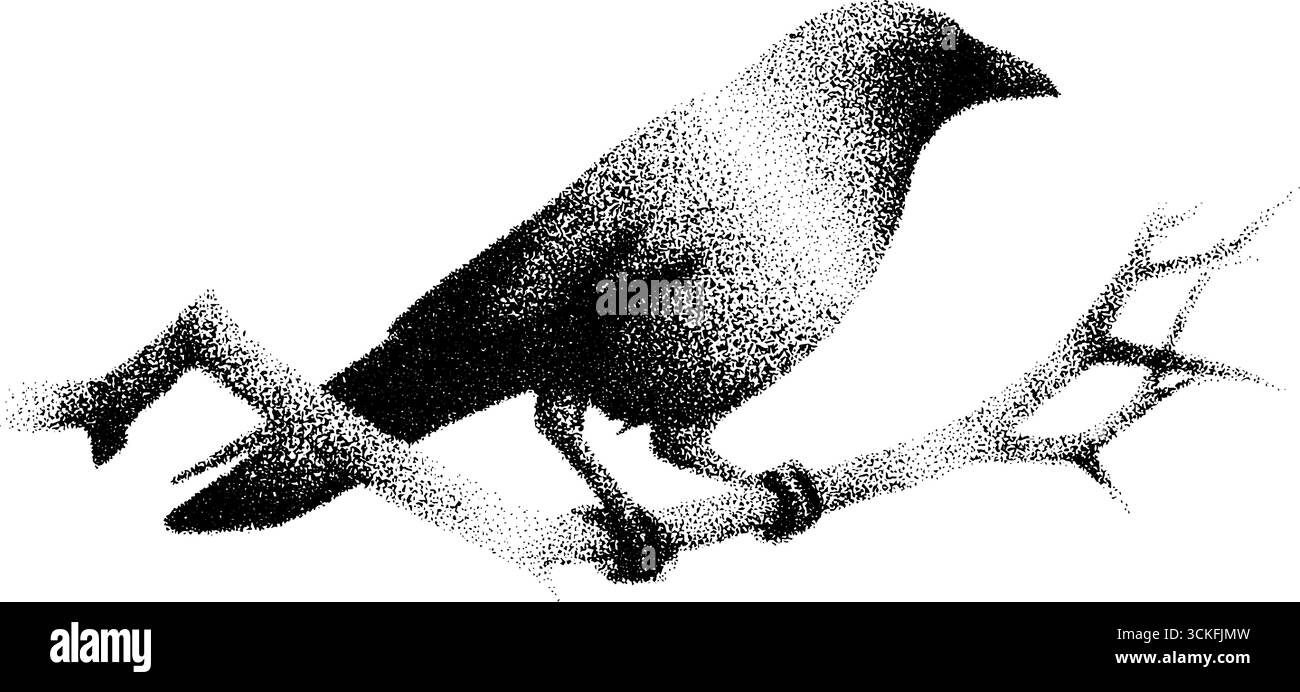 Crow and perch detail Stock Vector Images - Alamy