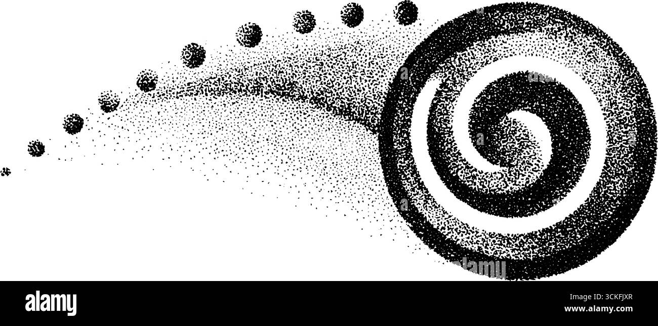 Concentric spiral stipple design for tattoo art and posters Stock ...