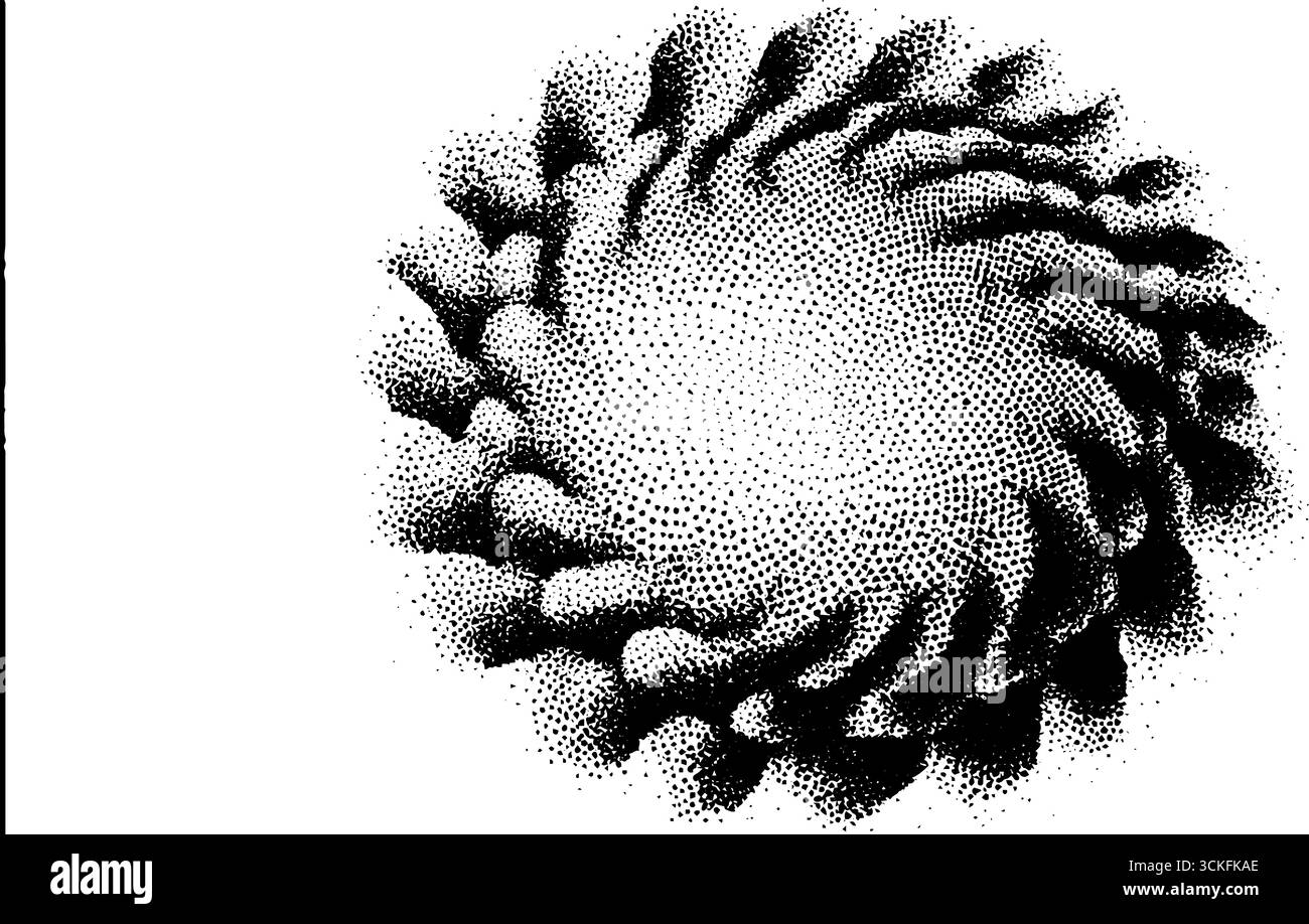 Abstract expansion pattern in stipple dotwork art style Stock Vector ...