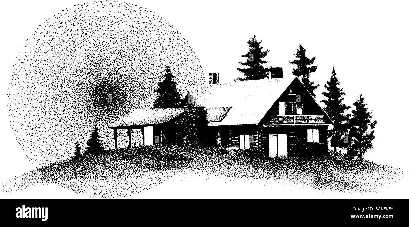 House surrounded by forest Stock Vector Images - Alamy