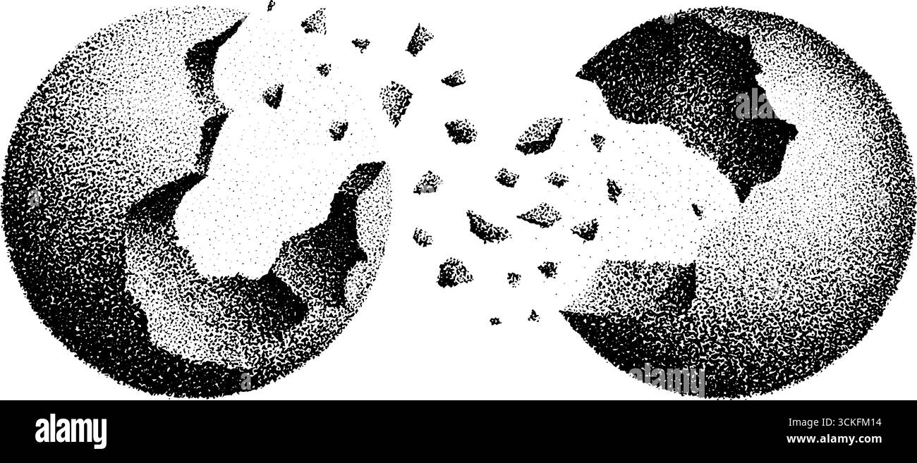 Abstract broken circle design with stippling dotwork technique for ...