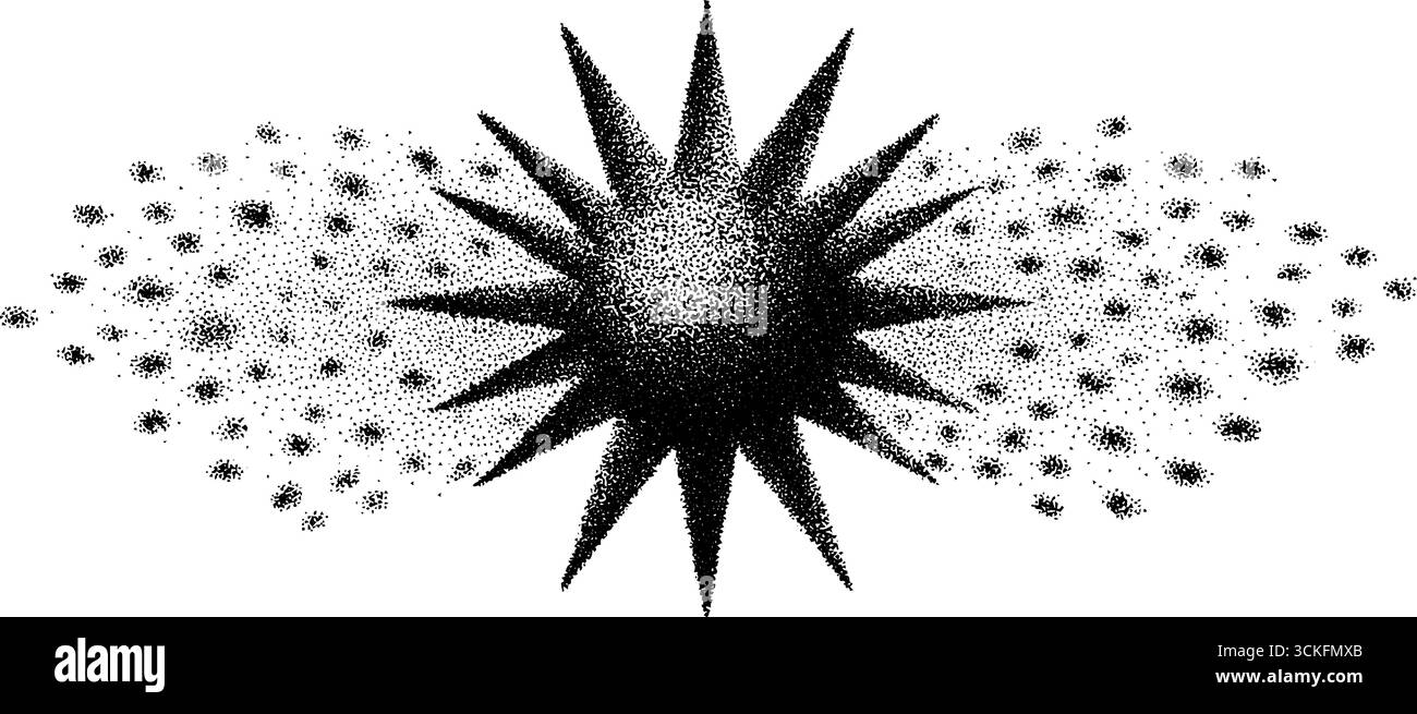 Abstract stipple dotwork design with scattered brush strokes for ...