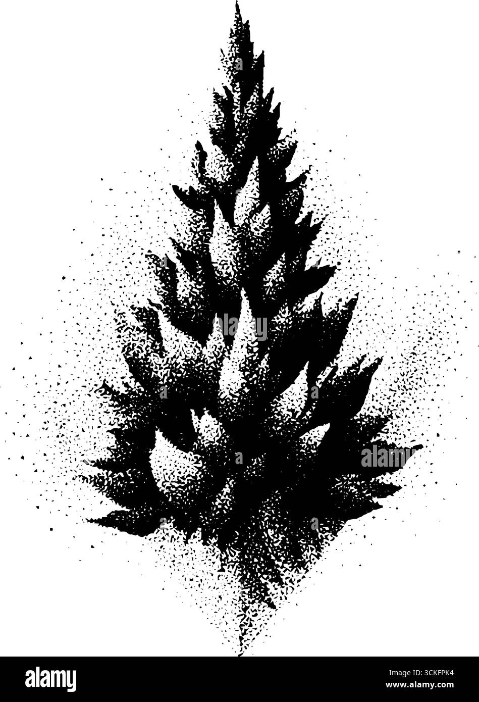 Tiny pine tree in stipple dotwork style for art and design Stock Vector ...