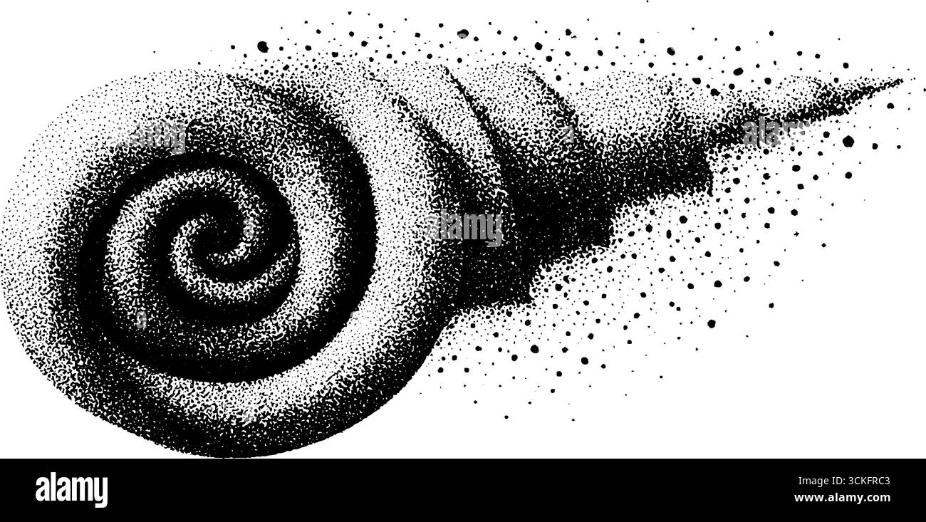 Expanding spiral design with stippling effect for art and decor Stock ...
