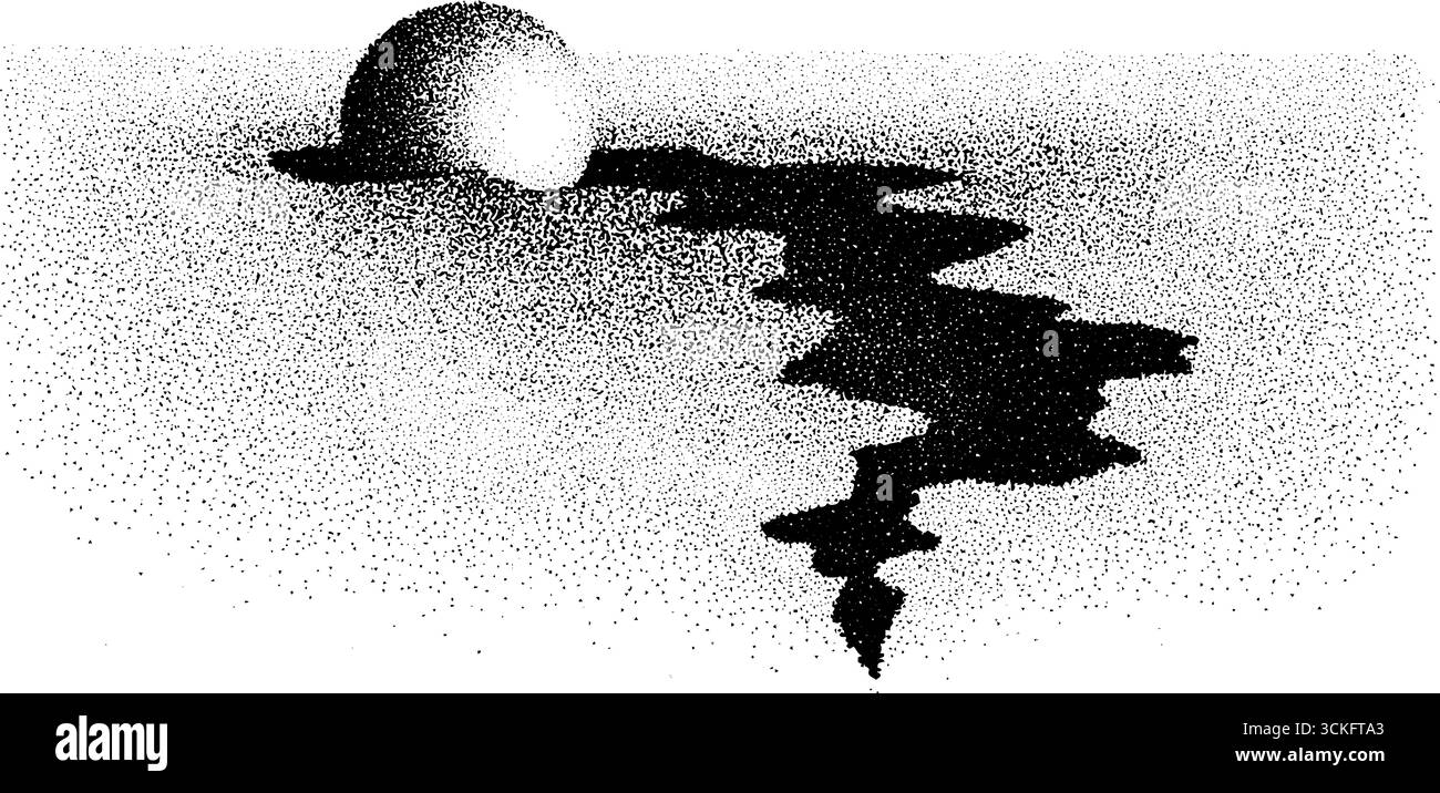 Stipple dotwork art depicting lava flow with gradation effect for ...