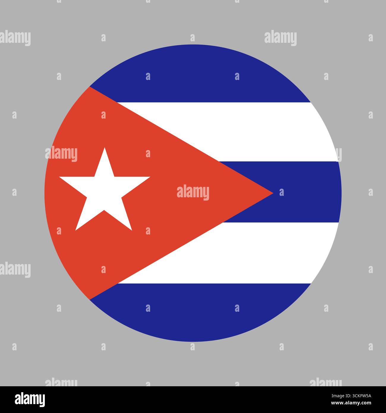 Flag of Cuba. Round icon of the national Cuban flag. Circle Cuba flag ...