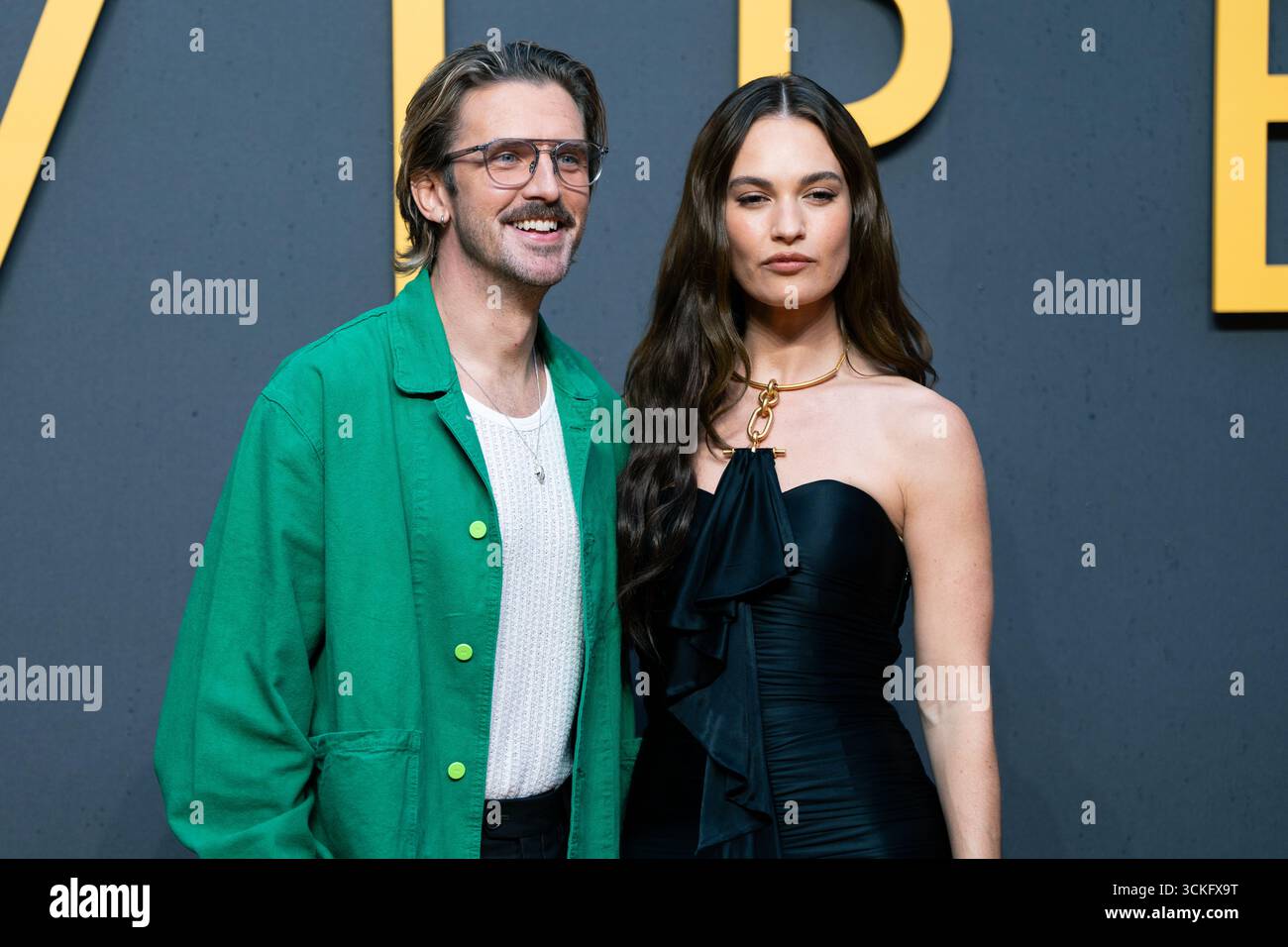 London, UK. 11th Sep, 2025. Dan Stevens and Lily James attend the ...