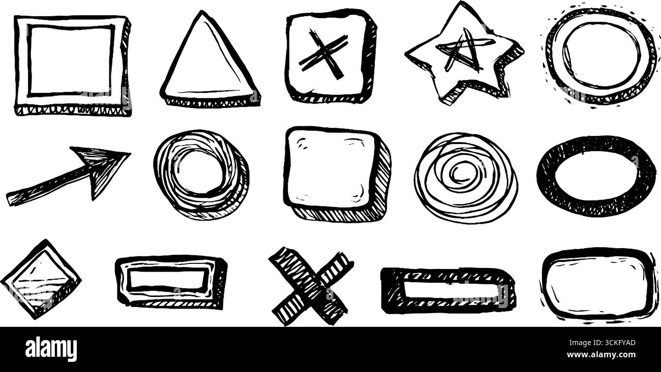 Triangles hand drawn shapes Cut Out Stock Images & Pictures - Alamy