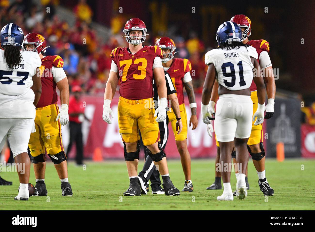 LOS ANGELES, CA - SEPTEMBER 06: USC Trojans offensive lineman Tobias ...