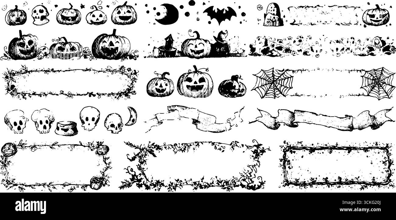 Halloween pumpkin border designs for festive decorations and crafts ...