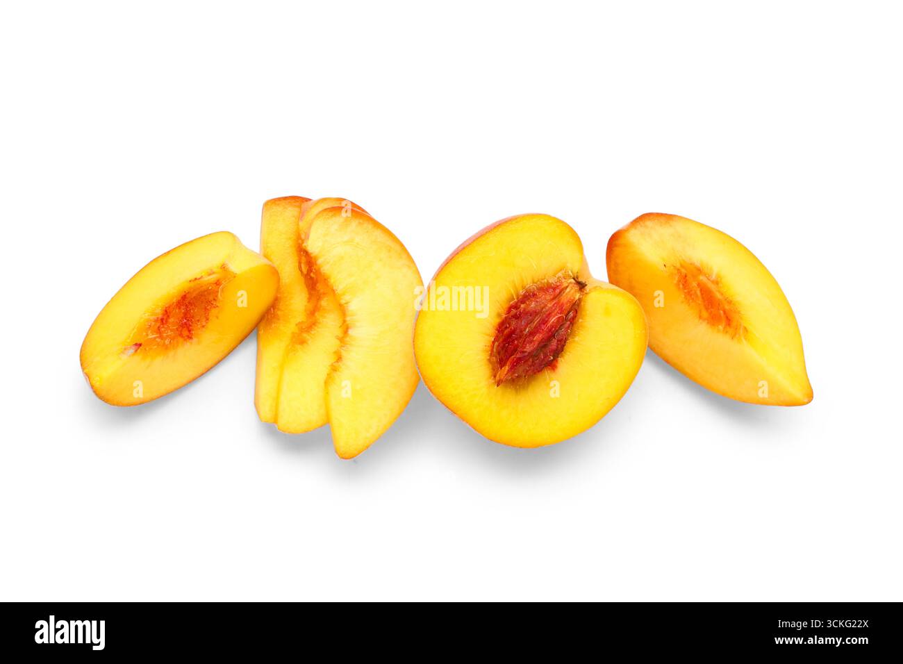 Food composition ripe peaches Cut Out Stock Images & Pictures - Alamy