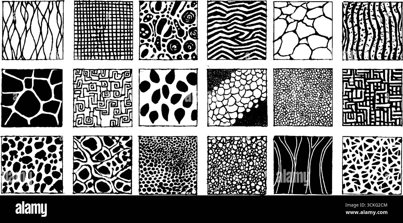 Hand drawn cyber textures and circuits collection - abstract artistic ...