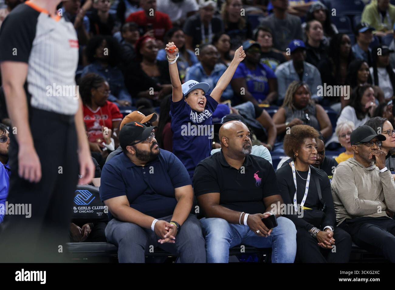 Chicago, USA, September 11, 2025: Supporter of the Chicago Sky is seen cheering during the game ...