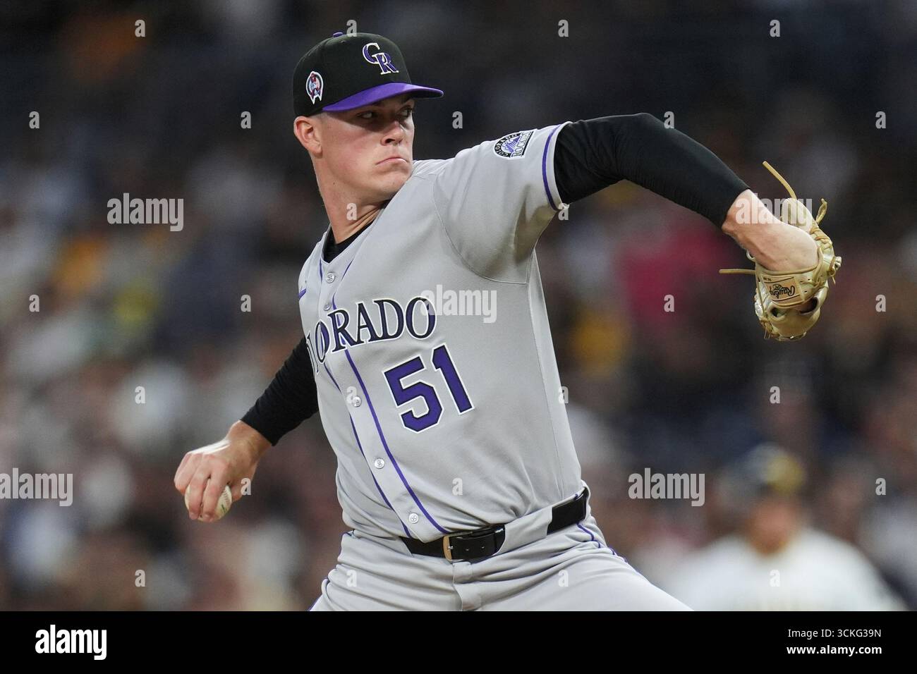 Colorado Rockies starting pitcher McCade Brown works against a San ...