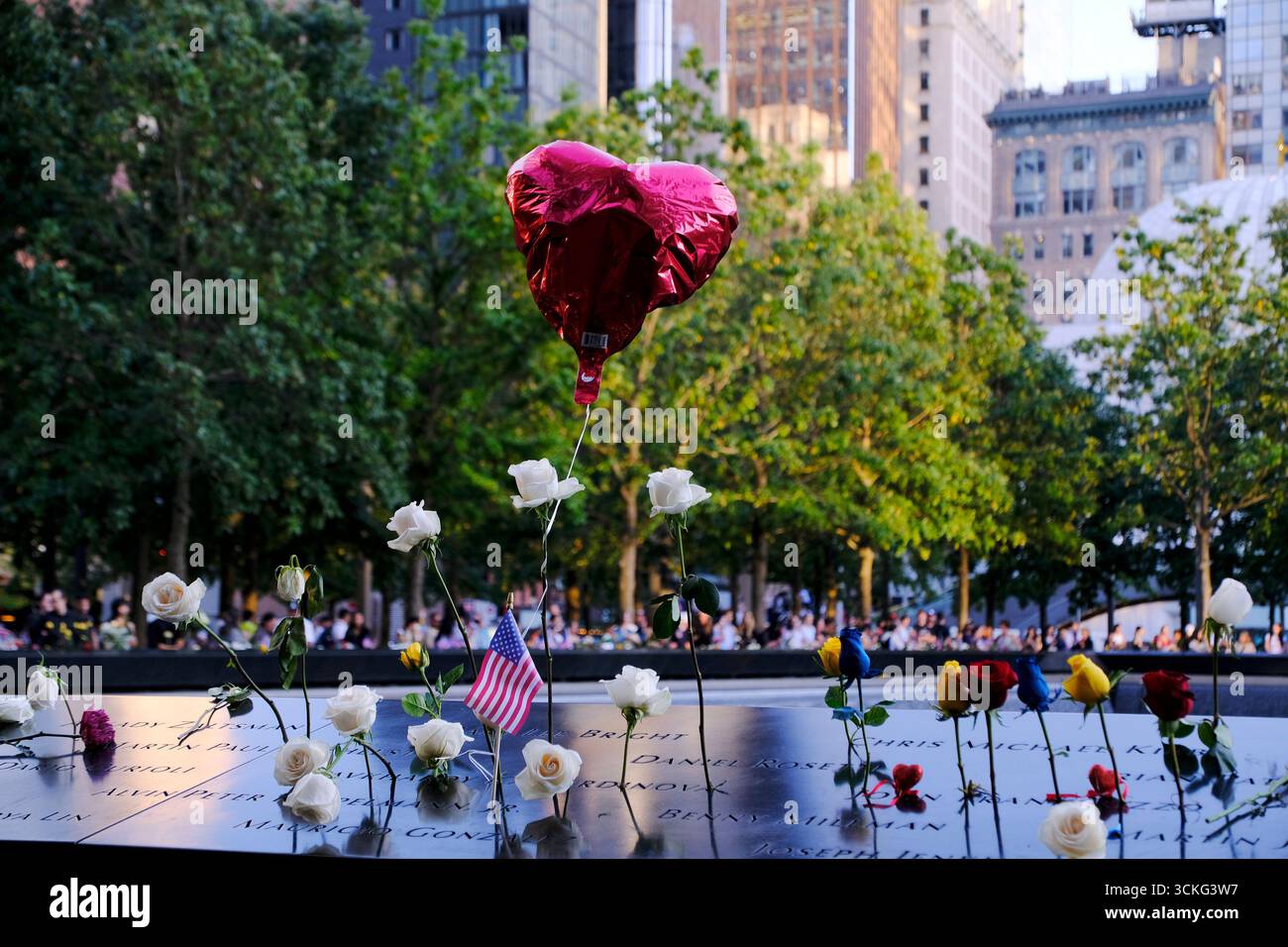 NEW YORK, NY - SEPTEMBER 11: Thousands gathered at the 9/11 memorial to ...