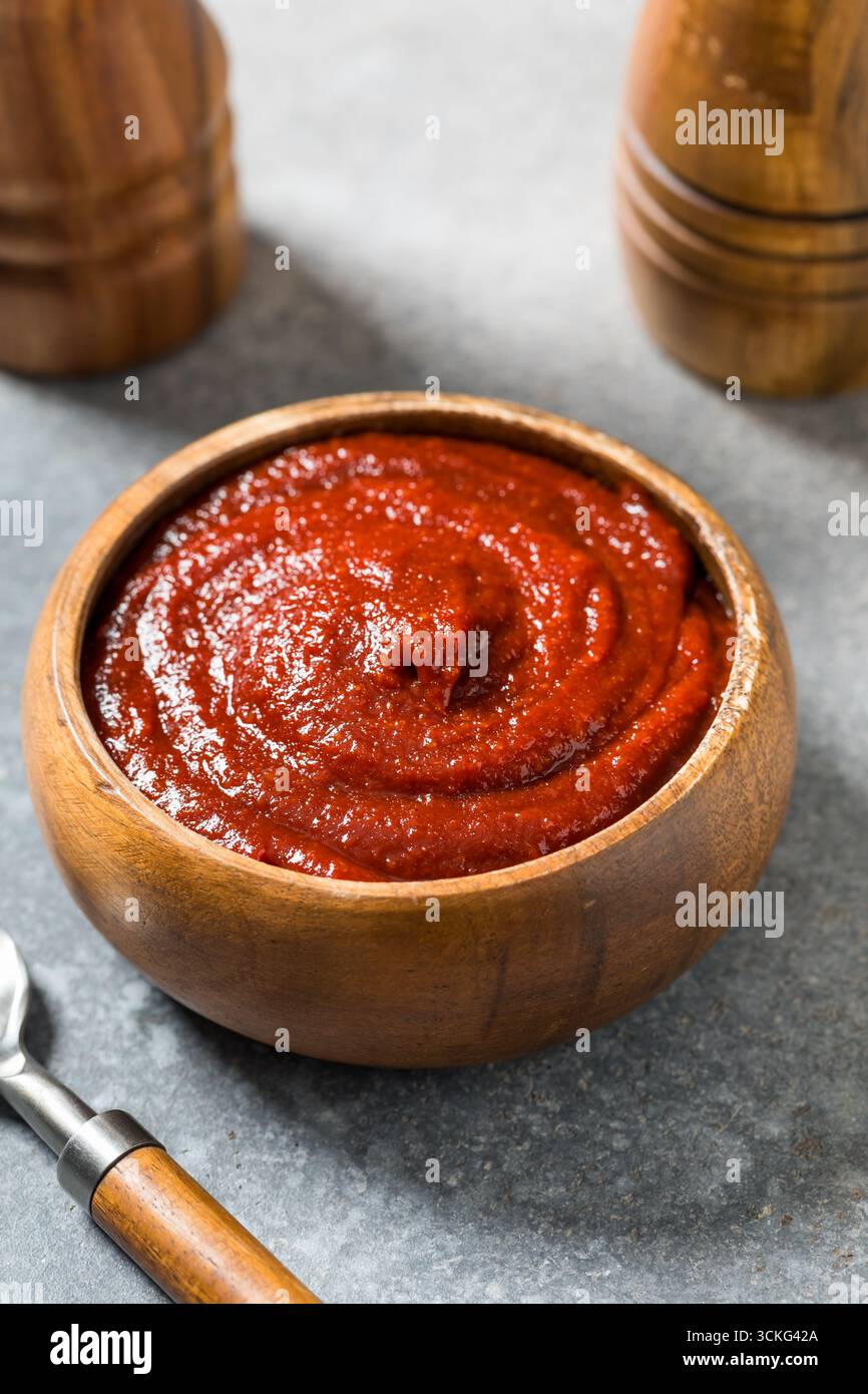 Organic Korean Red Gochujang Paste Sauce in a Bowl to Cook With Stock ...