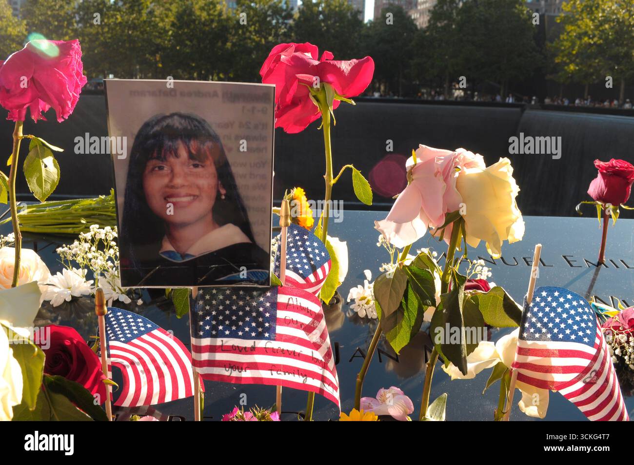 A photo is seen at the September 11 memorial pool. On the 24th ...