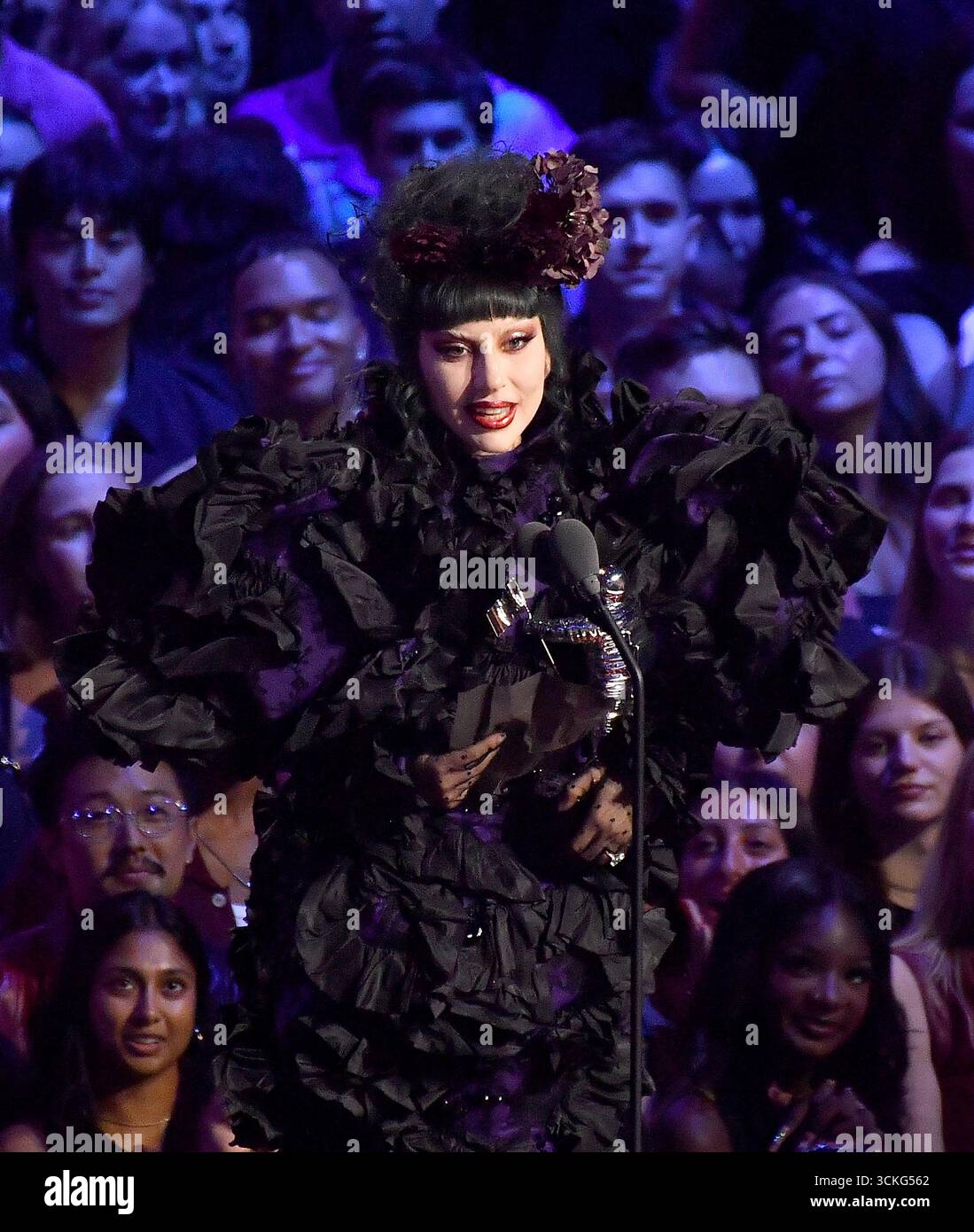 Lady Gaga receives MTV's VMA for 'Artist of the Year' onstage during ...