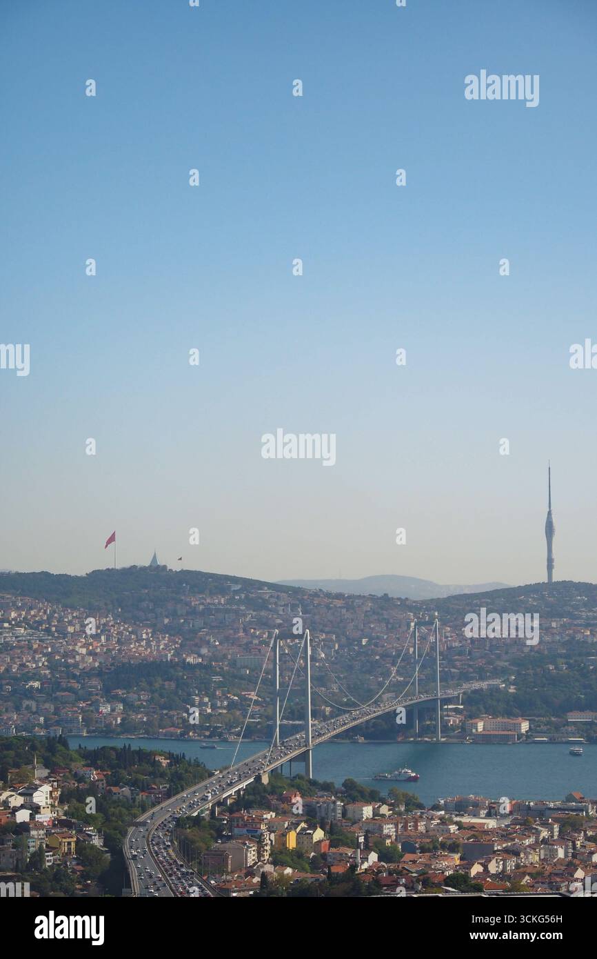 turkey istanbul 28 june 2025. View of a bridge connecting two shores ...