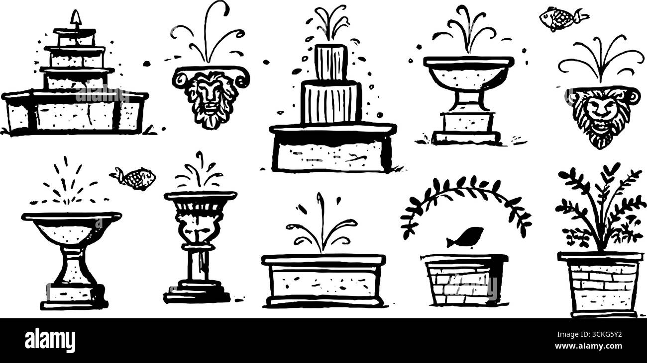 Water feature garden fish Stock Vector Images - Alamy