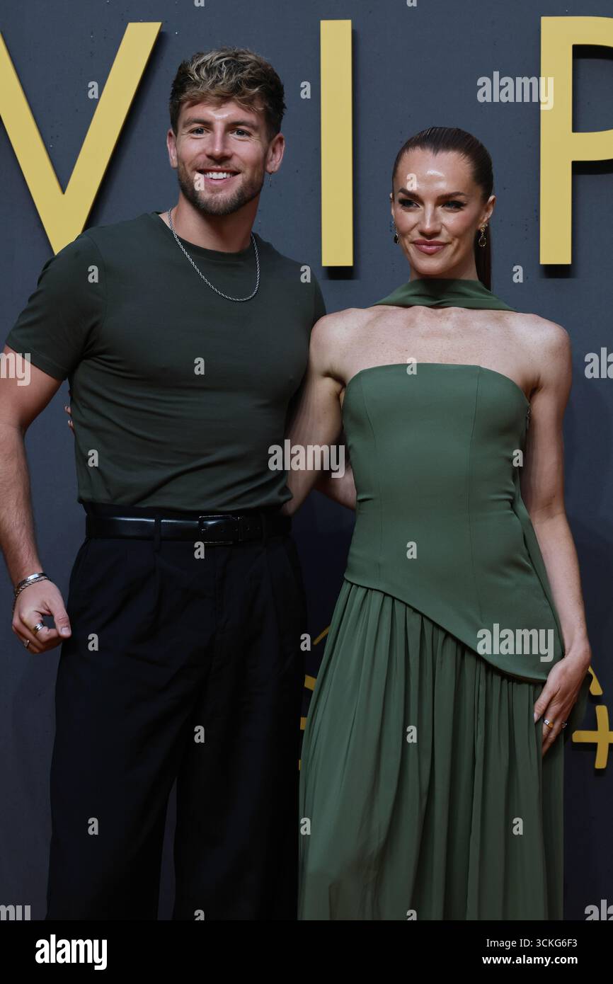 London, UK, 11 September 2025: Megan Jupp and Kieran Holmes Darby at Swiped - European Premiere ...