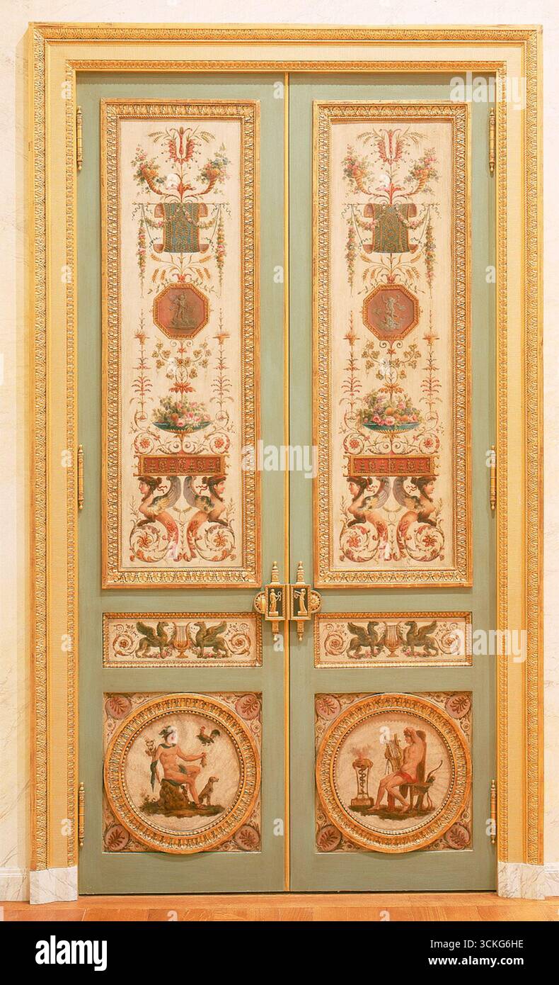 Decorative double doors from a French paneled room (salon de compagnie ...