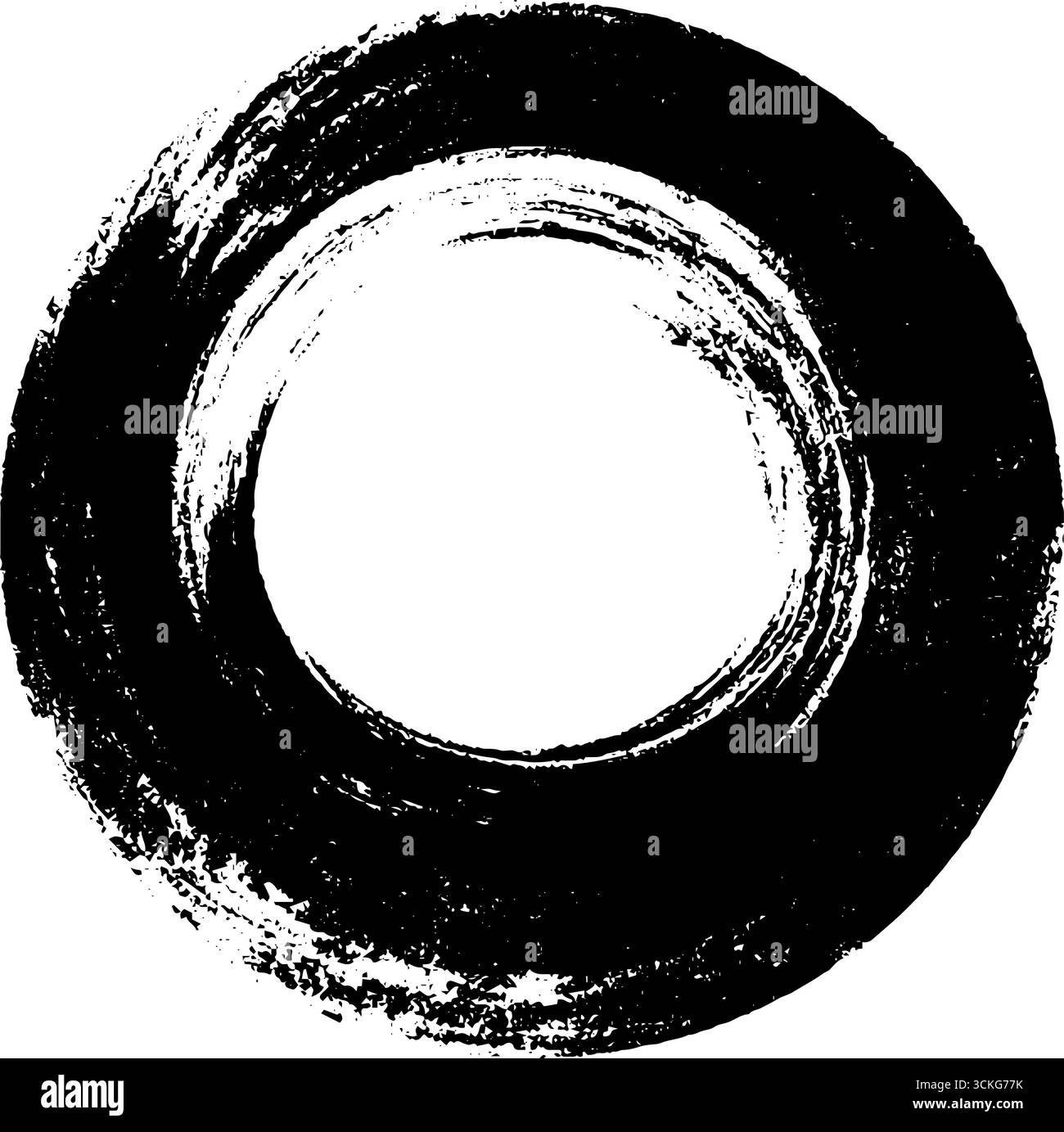 Black and white grunge illustration of chrome circle for urban design ...