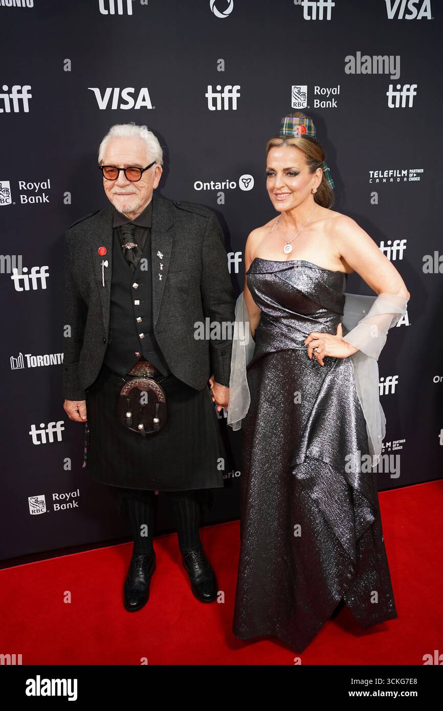 (L-R) Brian Cox and Nicole Ansari-Cox attend the red carpet for the ...