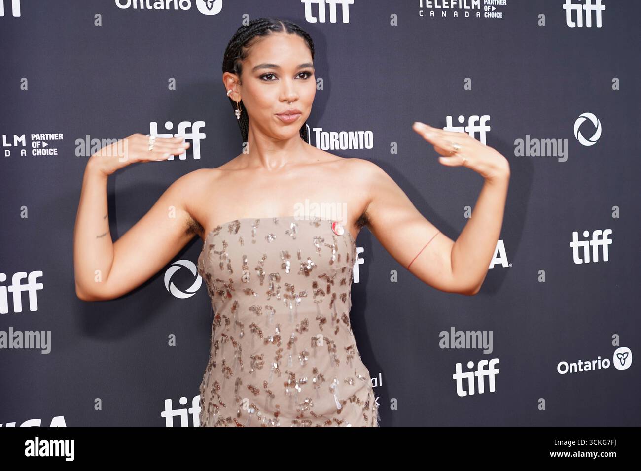 Alexandra Shipp attends the red carpet for the ‘Glenrothan’ premiere during the 2025 Toronto ...