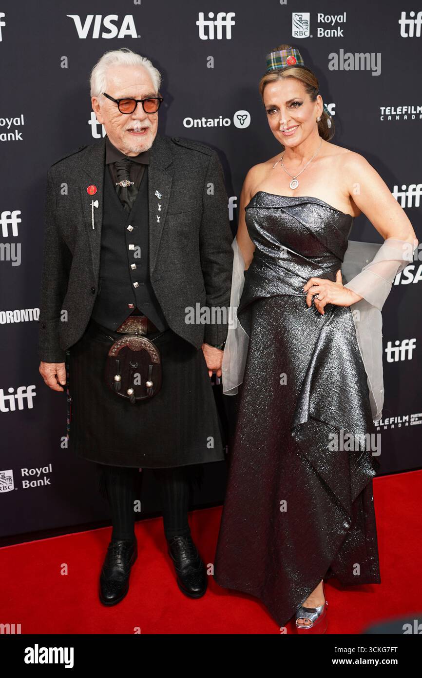 (L-R) Brian Cox and Nicole Ansari-Cox attend the red carpet for the ‘Glenrothan’ premiere during ...