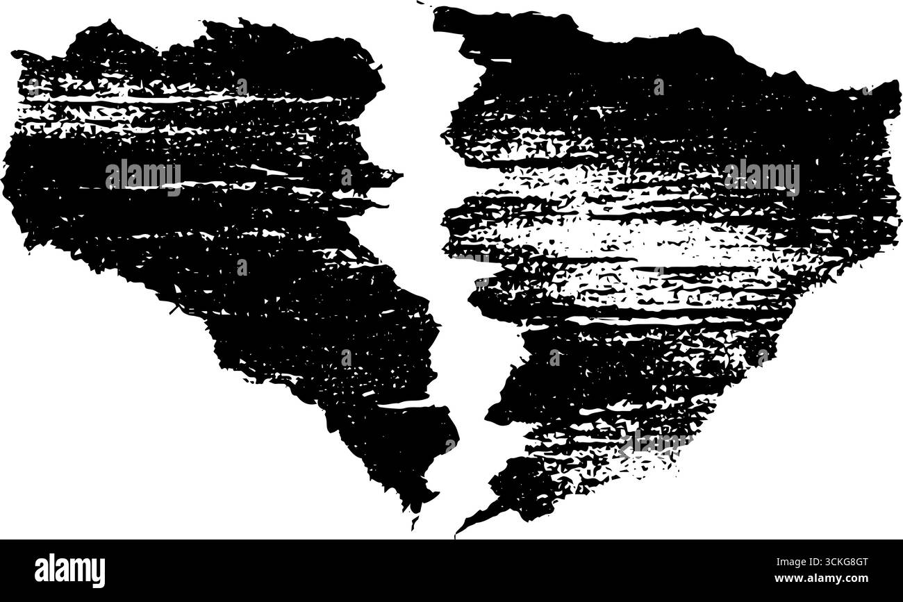 Surface cracked sketch crack Cut Out Stock Images & Pictures - Alamy