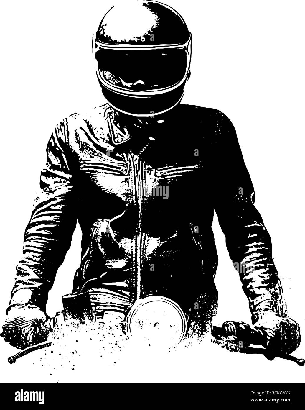 Grunge black and white biker illustration for urban design Stock Vector ...