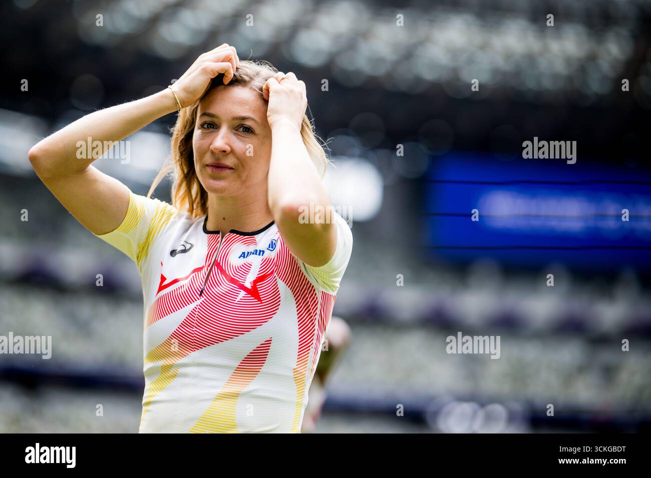 Belgian Paulien Couckuyt pictured in action during a training session ...