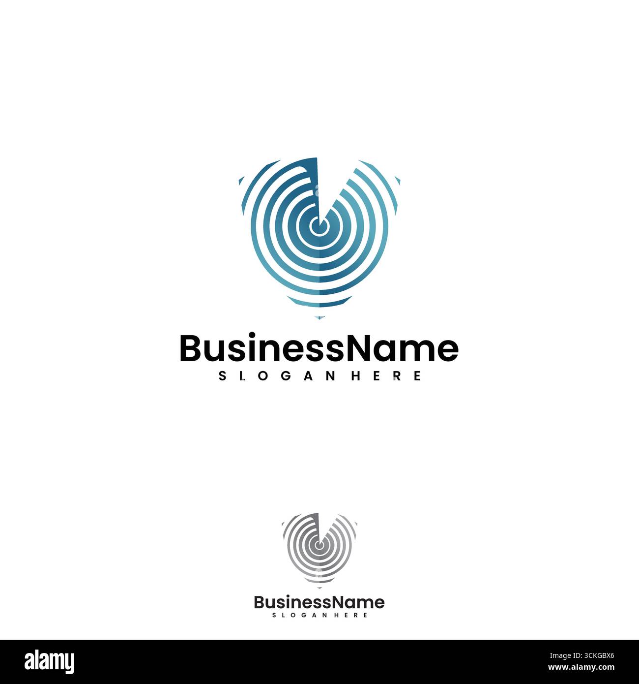 Abstract high security logo design shield radar and sonar scanner ...